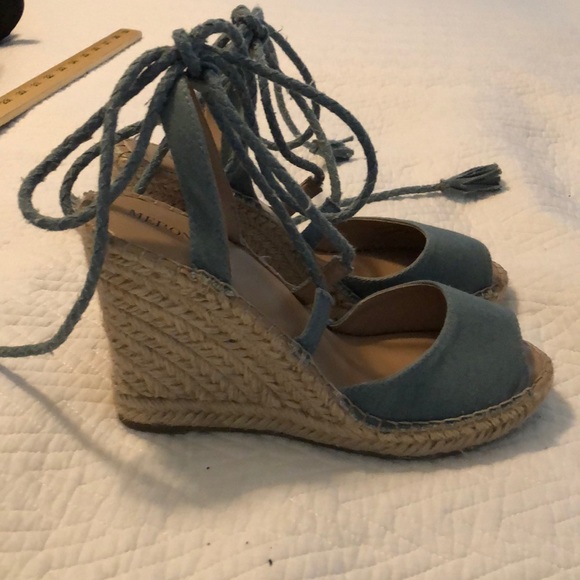Merona | Shoes | Denim Wedge Sandals | Poshmark